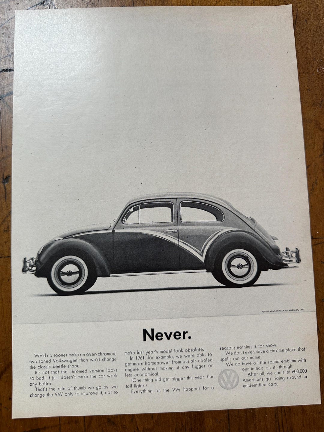 Vintage 1963 Volkswagen Print Ad - Etsy
