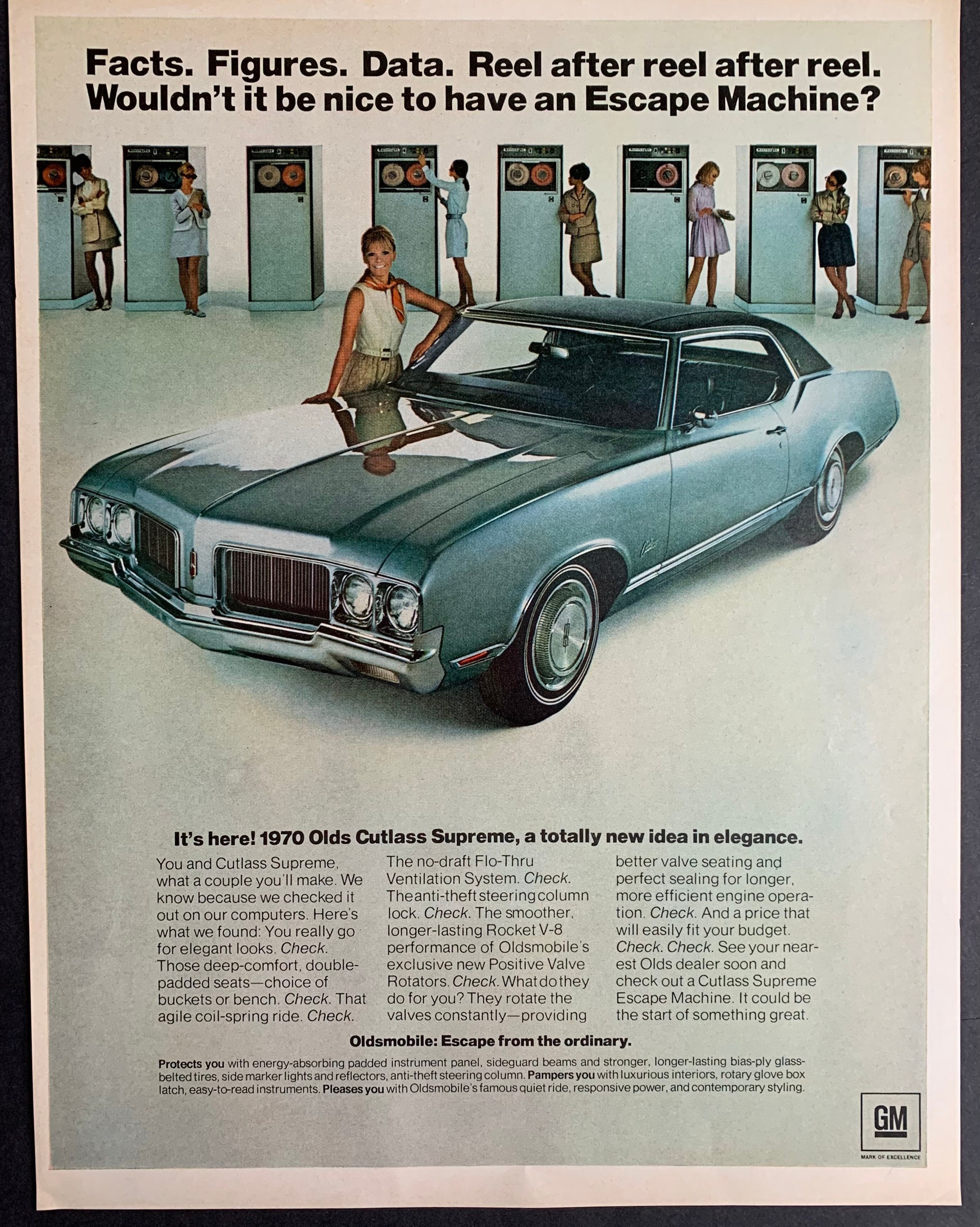 Vintage 1970 Oldsmobile Cutlass Supreme Auto Print Ad | Etsy
