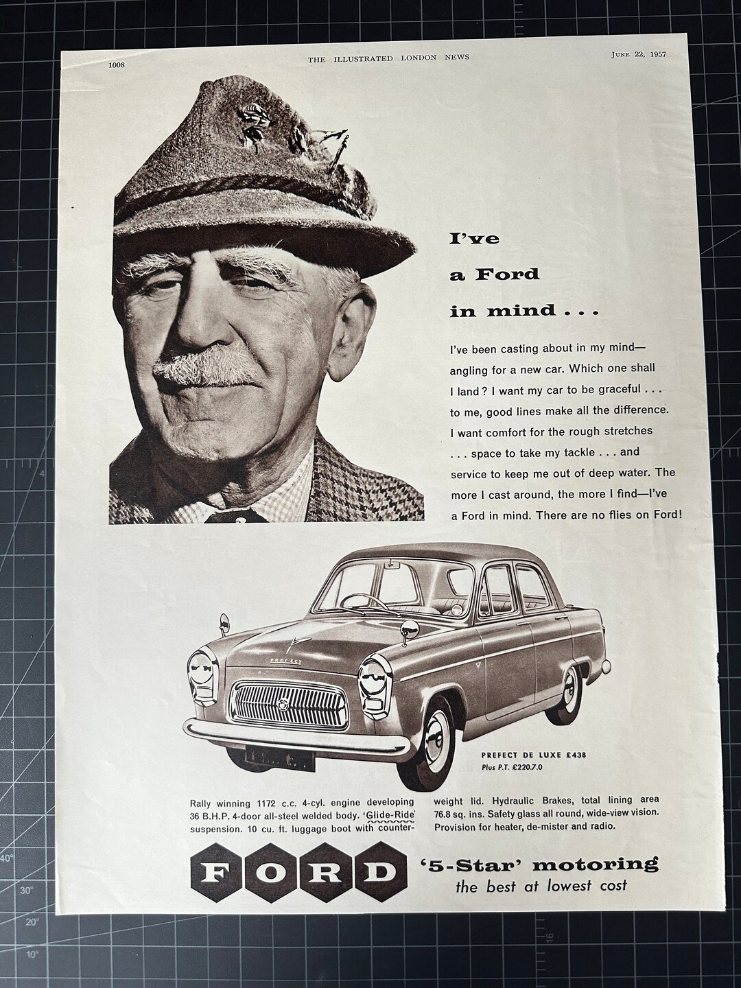 Vintage 1957 UK Ford Print Ad - Etsy