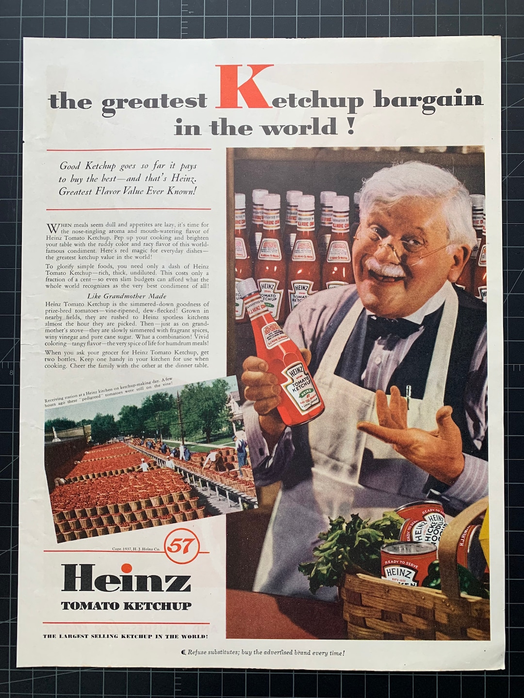Vintage 1938 Heinz Ketchup Print Advertisement - Etsy