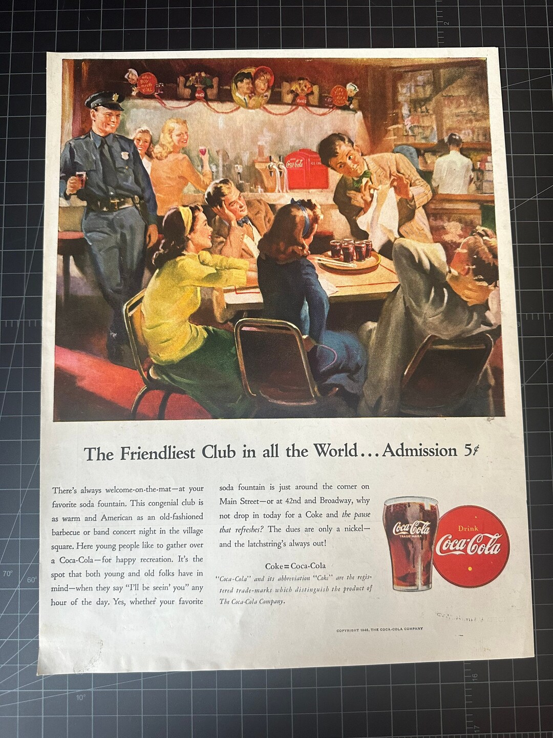 Vintage 1946 Coca-cola Print Advertisement - Etsy