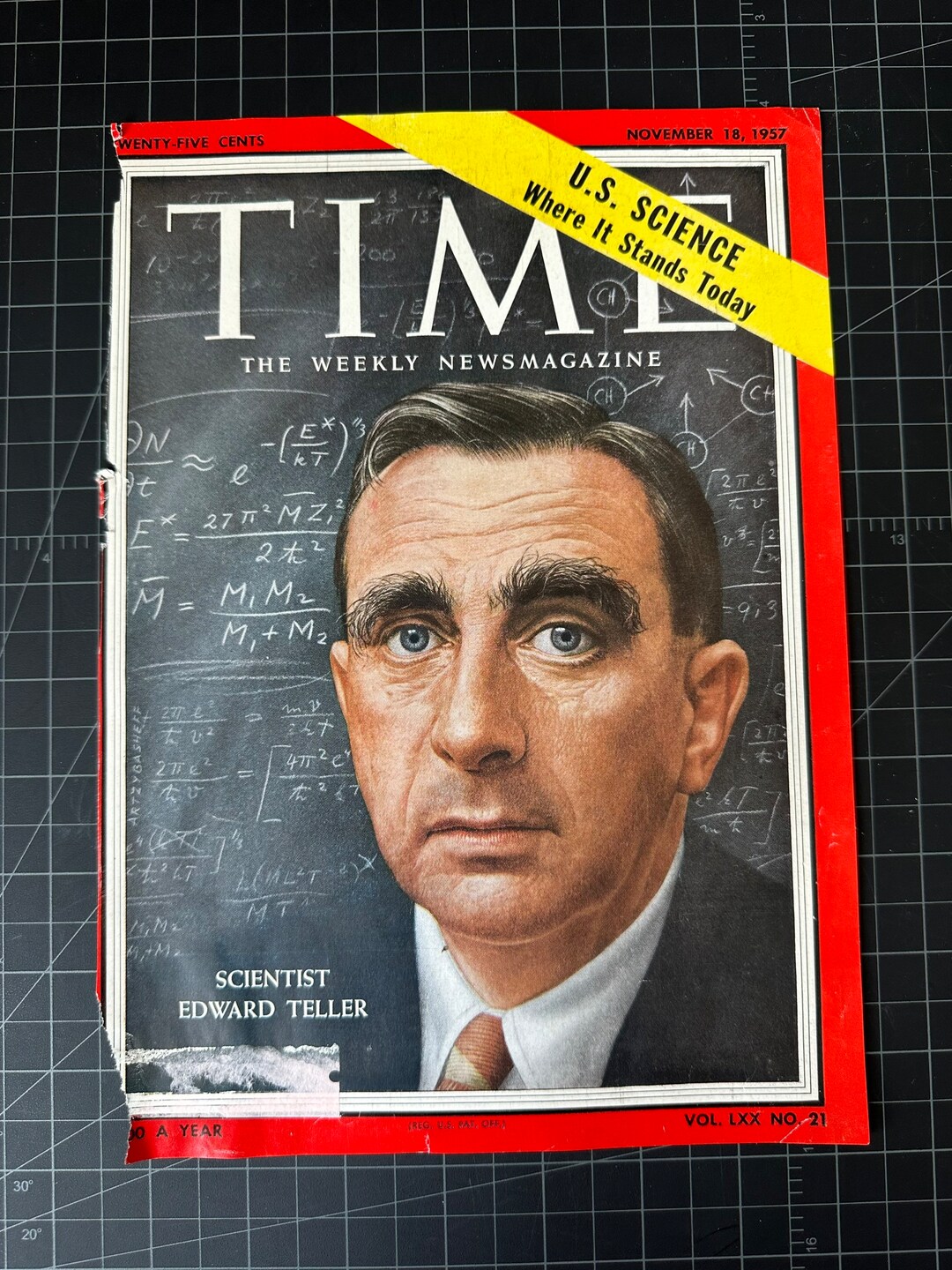 Vintage 1957 Time Magazine Cover - Edward Teller - COVER Onlyvintage - Etsy