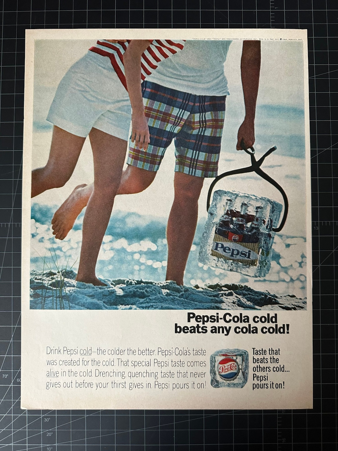 Vintage 1966 Pepsi Print Advertisement - Etsy