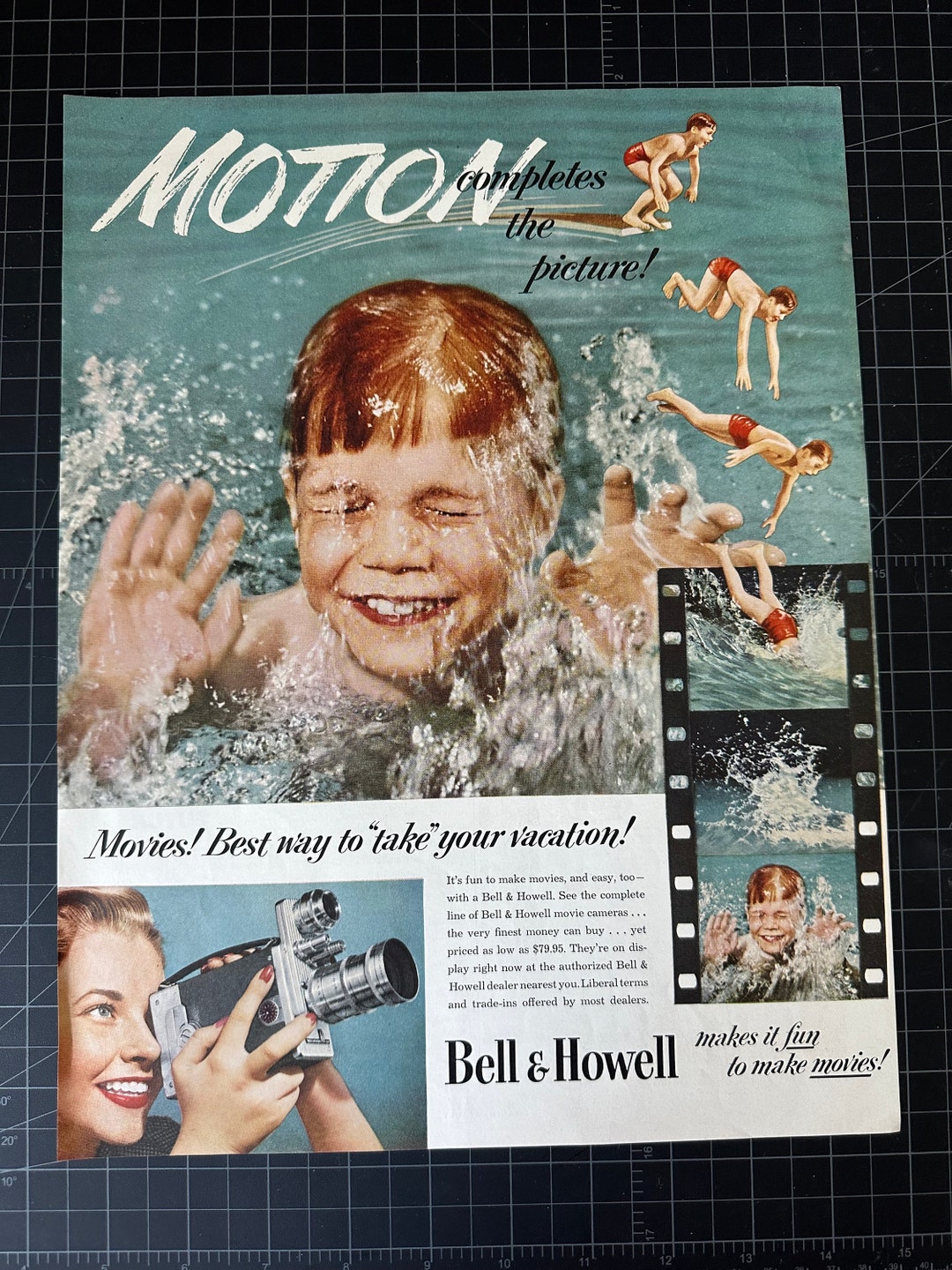 Vintage 1950s Bell & Howell Movie Camera Print Ad - Etsy