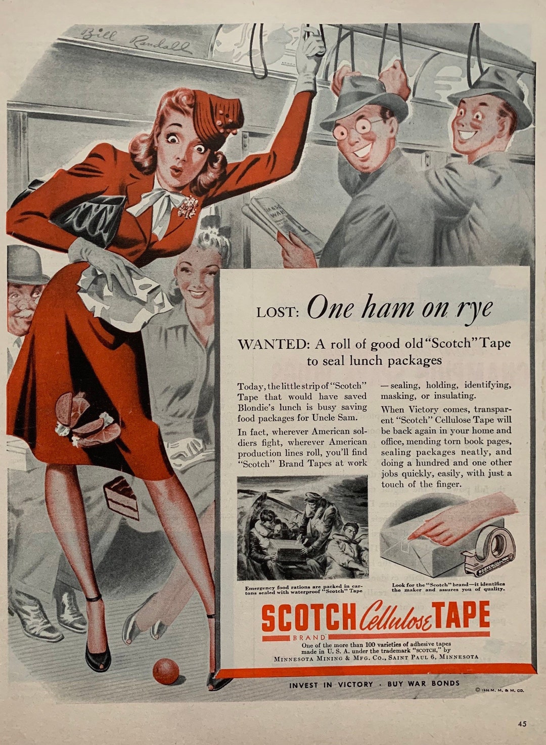 Vintage 1941 Scotch Cellulose Tape Ad, Ww2 Eravintage - Etsy