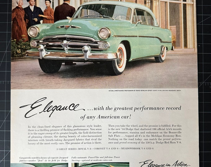 Vintage 1954 Dodge Print Advertisement Retro Gift Decor - Etsy