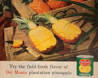 1951 DEL MONTE PINEAPPLE Fruit Food Recipes Carnival Salad Vintage ...