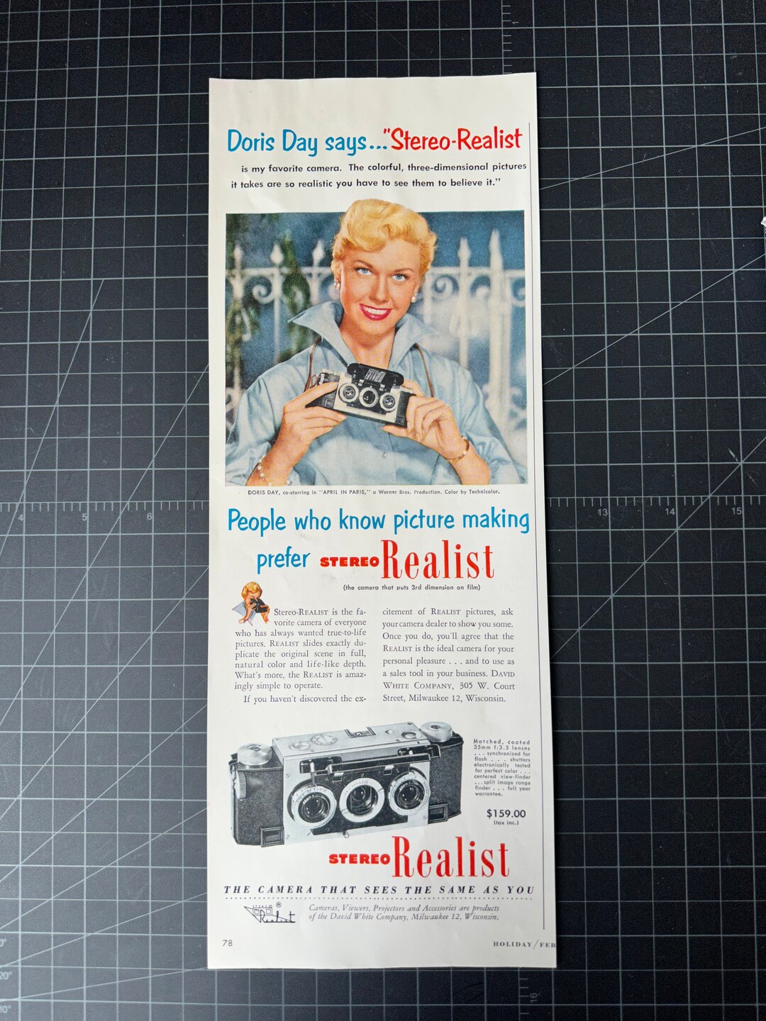 Vintage 1950s Stereo Realist Camera Print Ad - Doris Day - Etsy