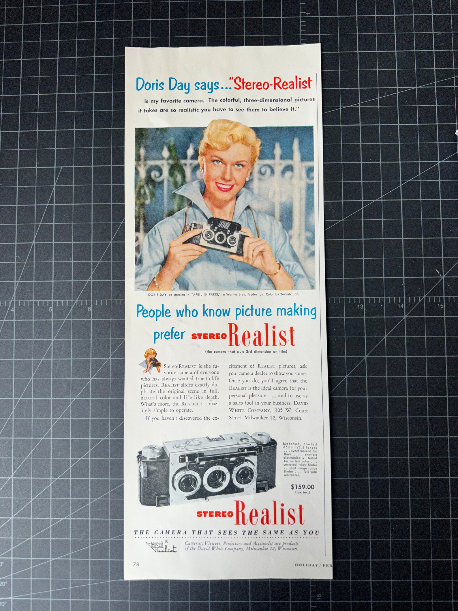 Vintage 1950s Stereo Realist Camera Print Ad - Doris Day - Etsy UK
