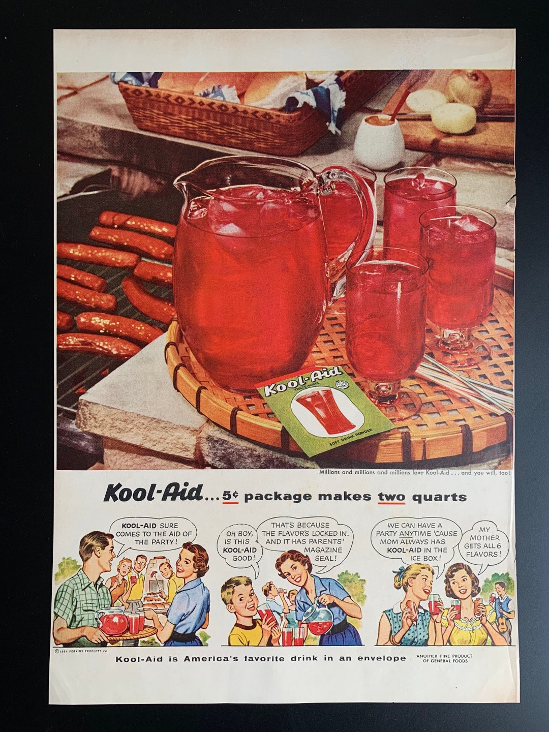 Vintage 1954 Kool-aid Original Print Ad - Etsy