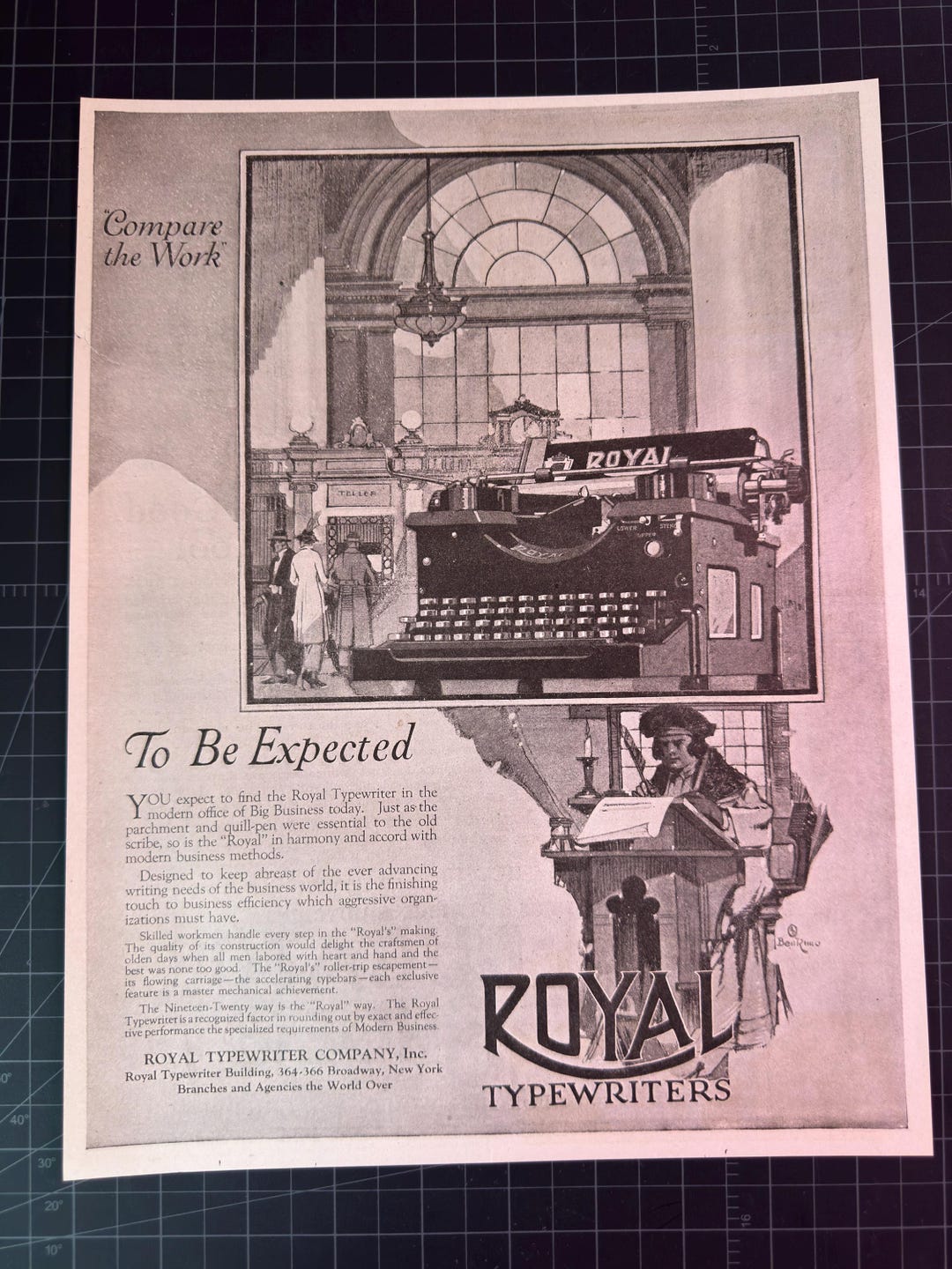 Vintage 1920s Royal Typewriter Print Ad - Etsy