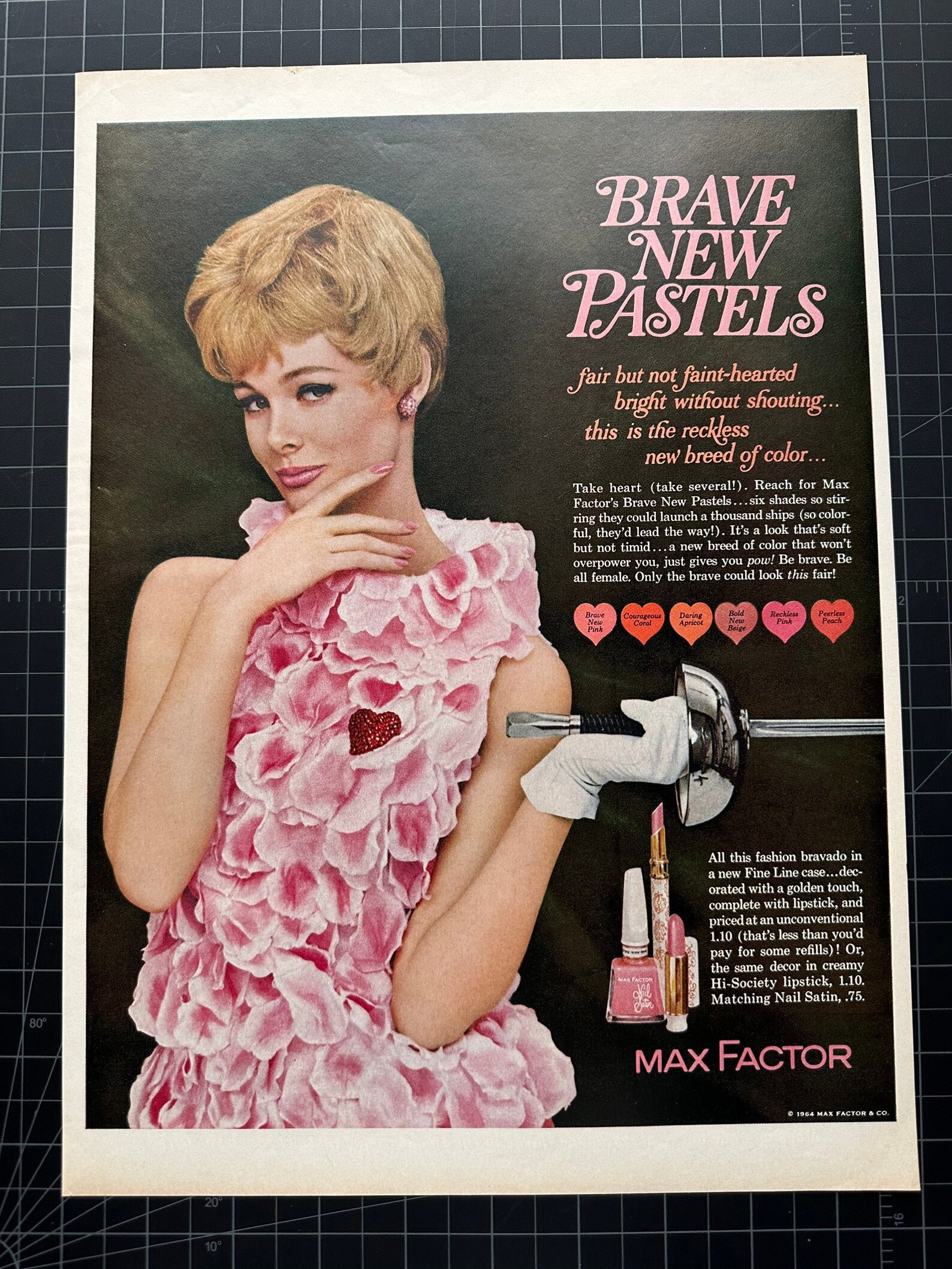 Vintage 1964 Max Factor Cosmetics Original Print Ad - Etsy