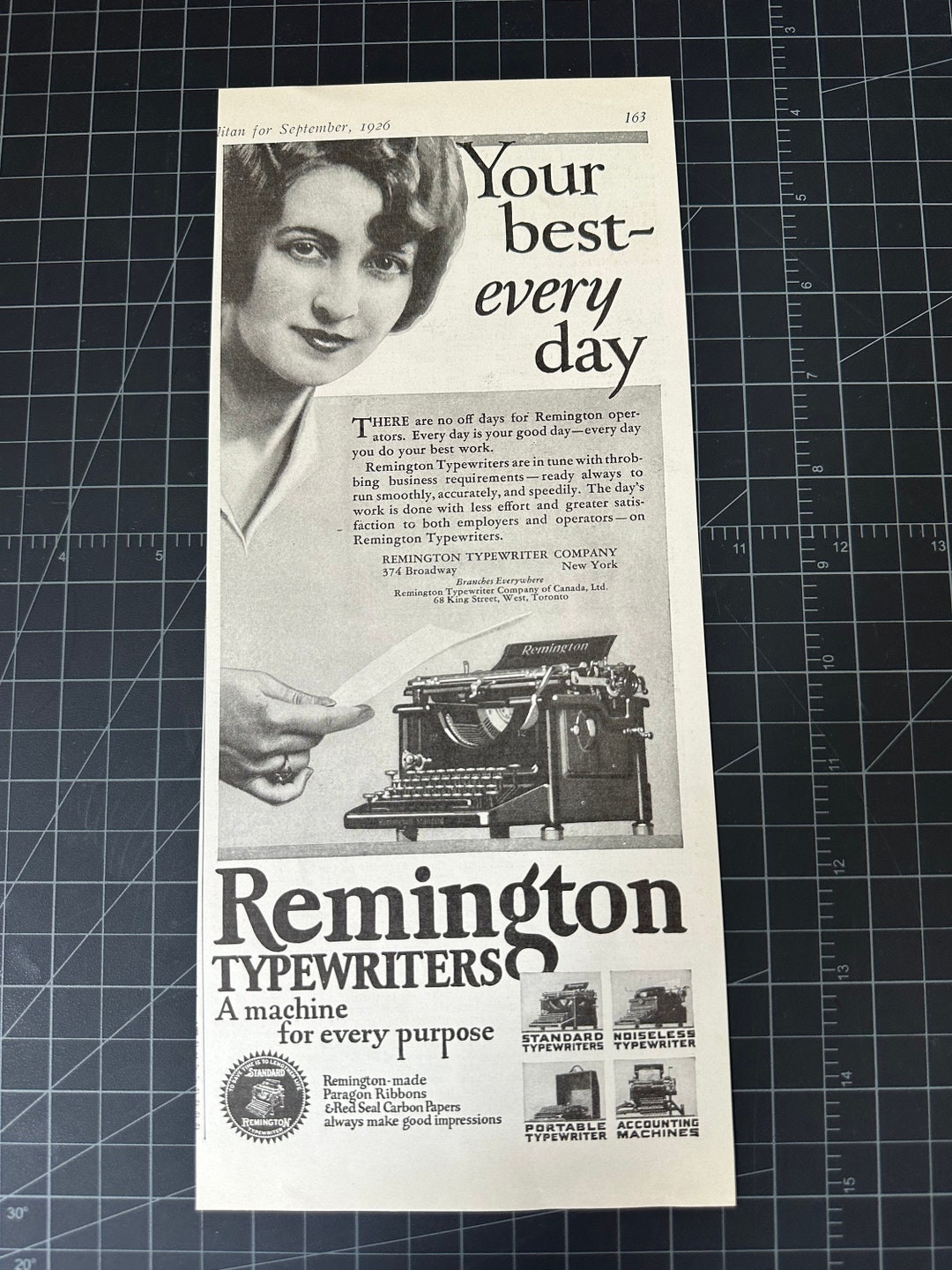 Vintage 1926 Remington Typewriter Original Print Ad - Etsy