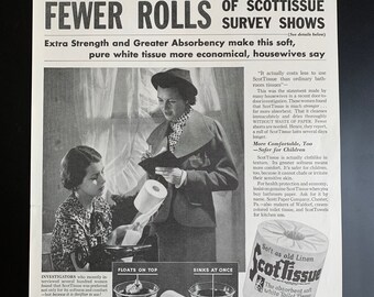 Collectibles Vintage 1937 Scottissue Toilet Paper Print Ad ...