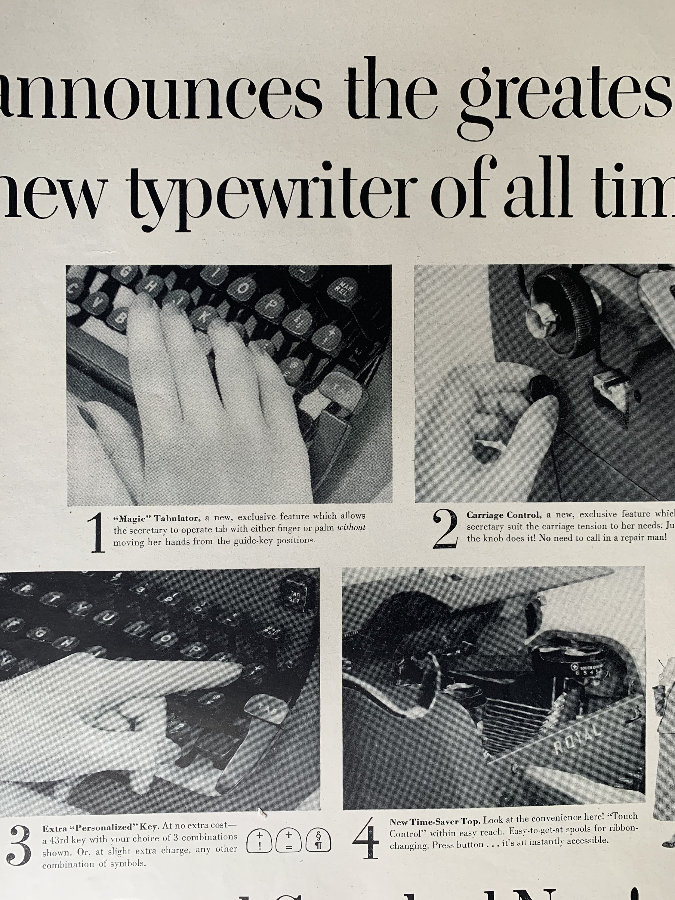 Vintage 1950s Royal Standard Typewriter 2-page Print Ad - Etsy UK