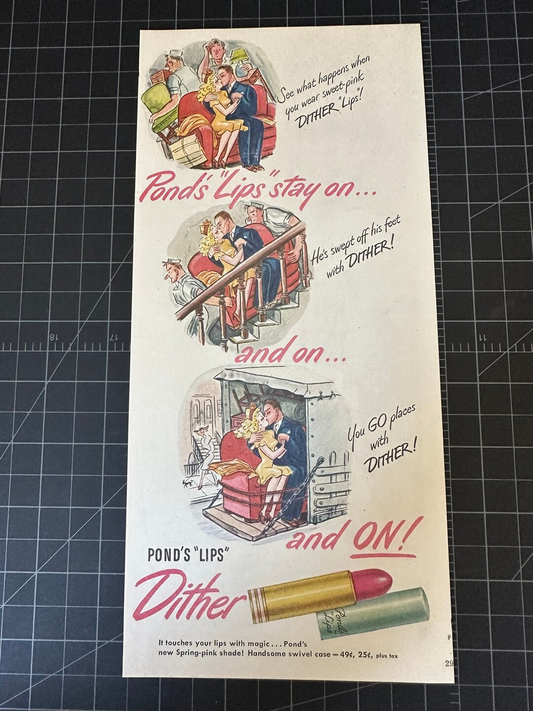 Vintage 1948 Pond’s Cosmetics Lipstick Print Advertisement - Etsy