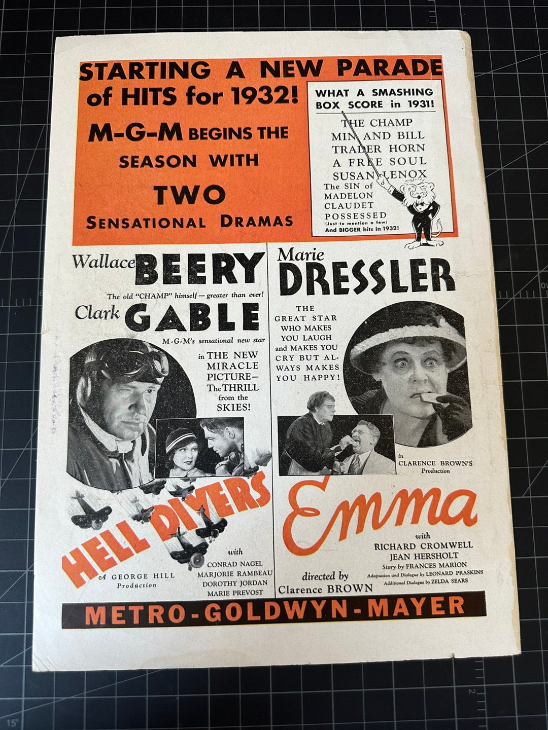 Rare Vintage 1932 Mgm Studios Print Advertisement - Etsy