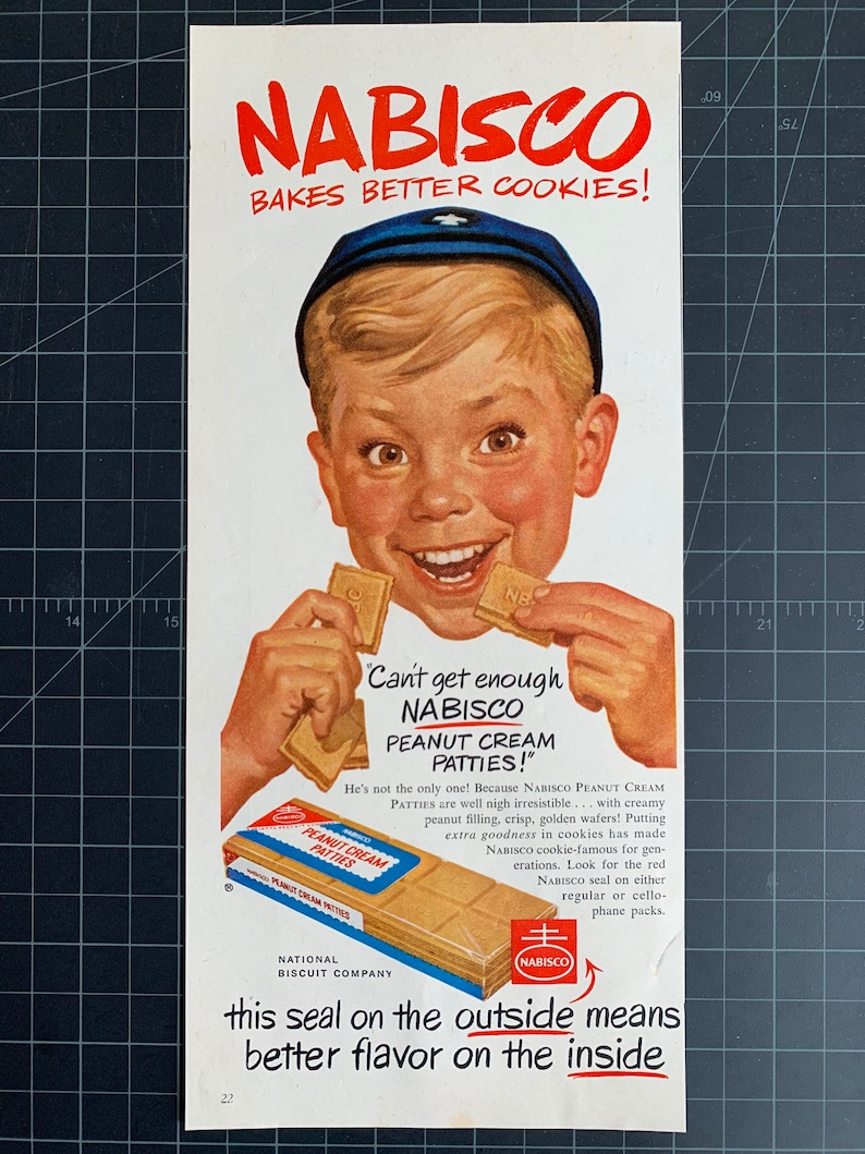 Vintage 1950s Nabisco Cookies Print Ad - Etsy