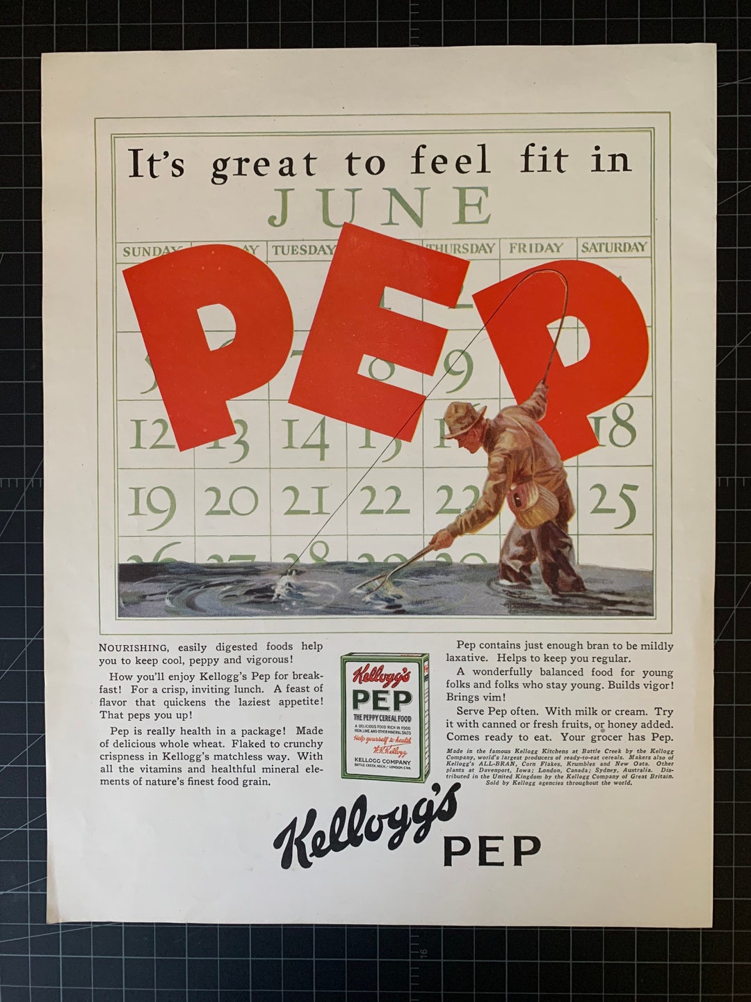 Vintage 1927 Kelloggs PEP Cereal Print Ad - Etsy