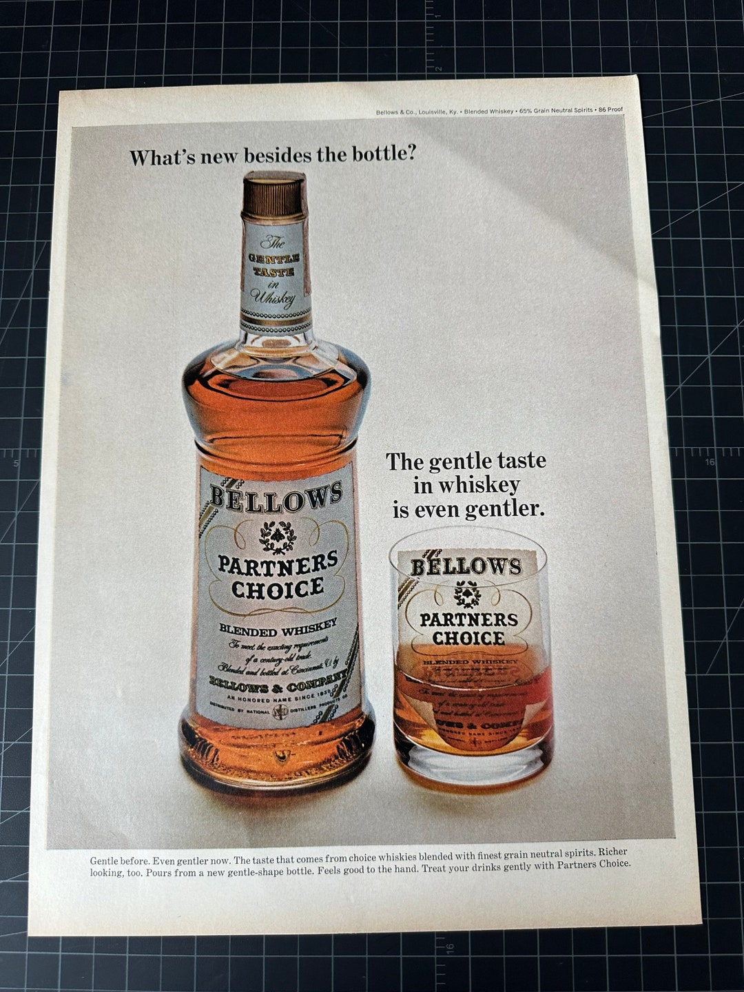 Vintage 1960s Bellows Whiskey Print Ad - Etsy