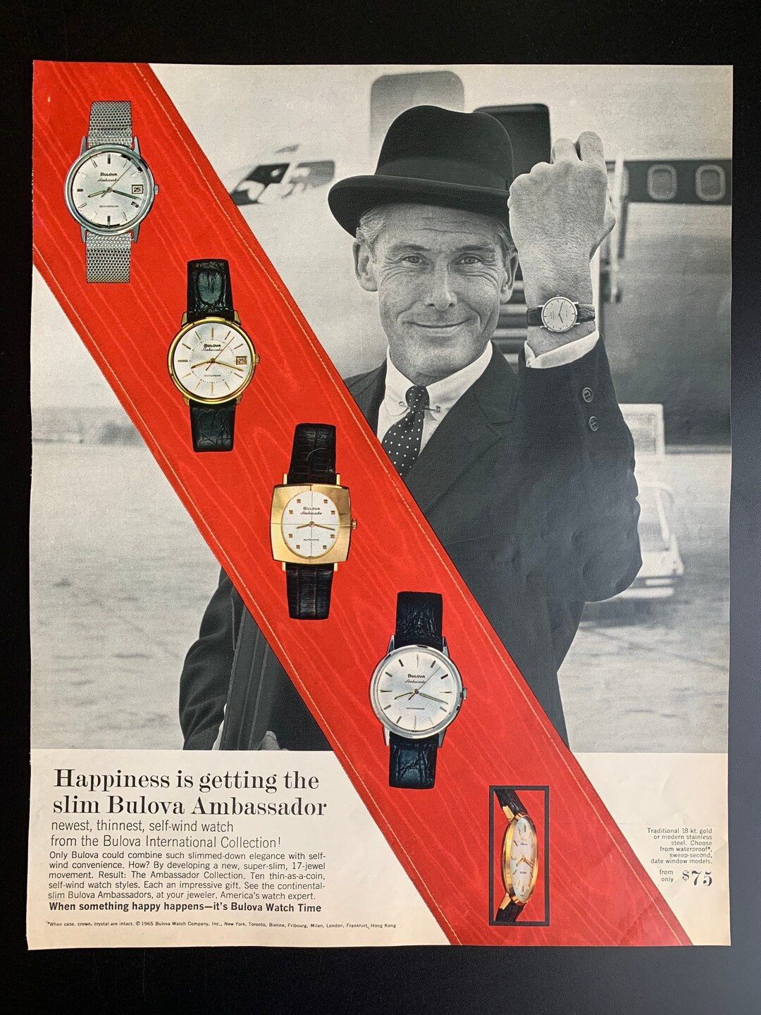 Vintage 1965 Bulova Ambassador Watch Original Print Ad - Etsy