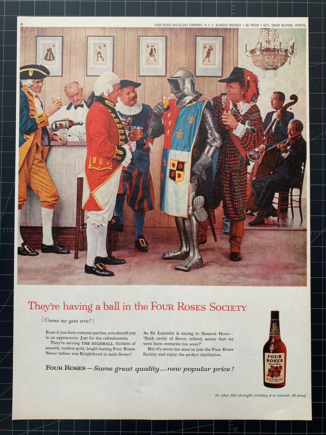 Vintage 1950s Four Roses Whiskey Print Advertisement - Etsy