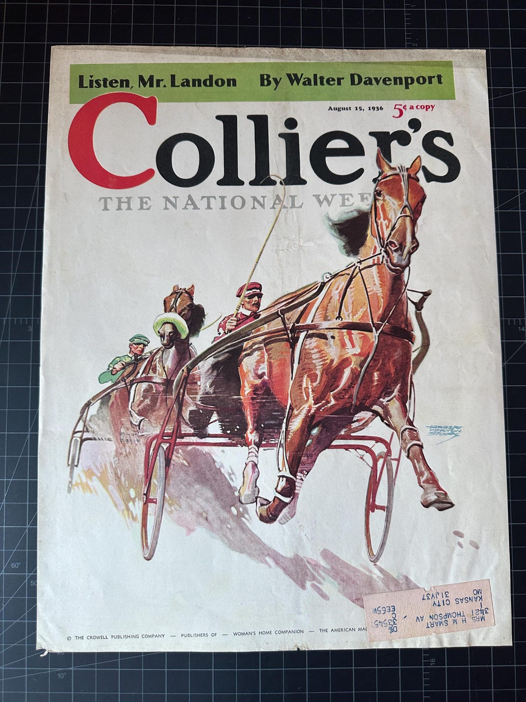 Vintage 1936 Collier’s Magazine Cover - Herbert Morton Art - COVER ONLY ...