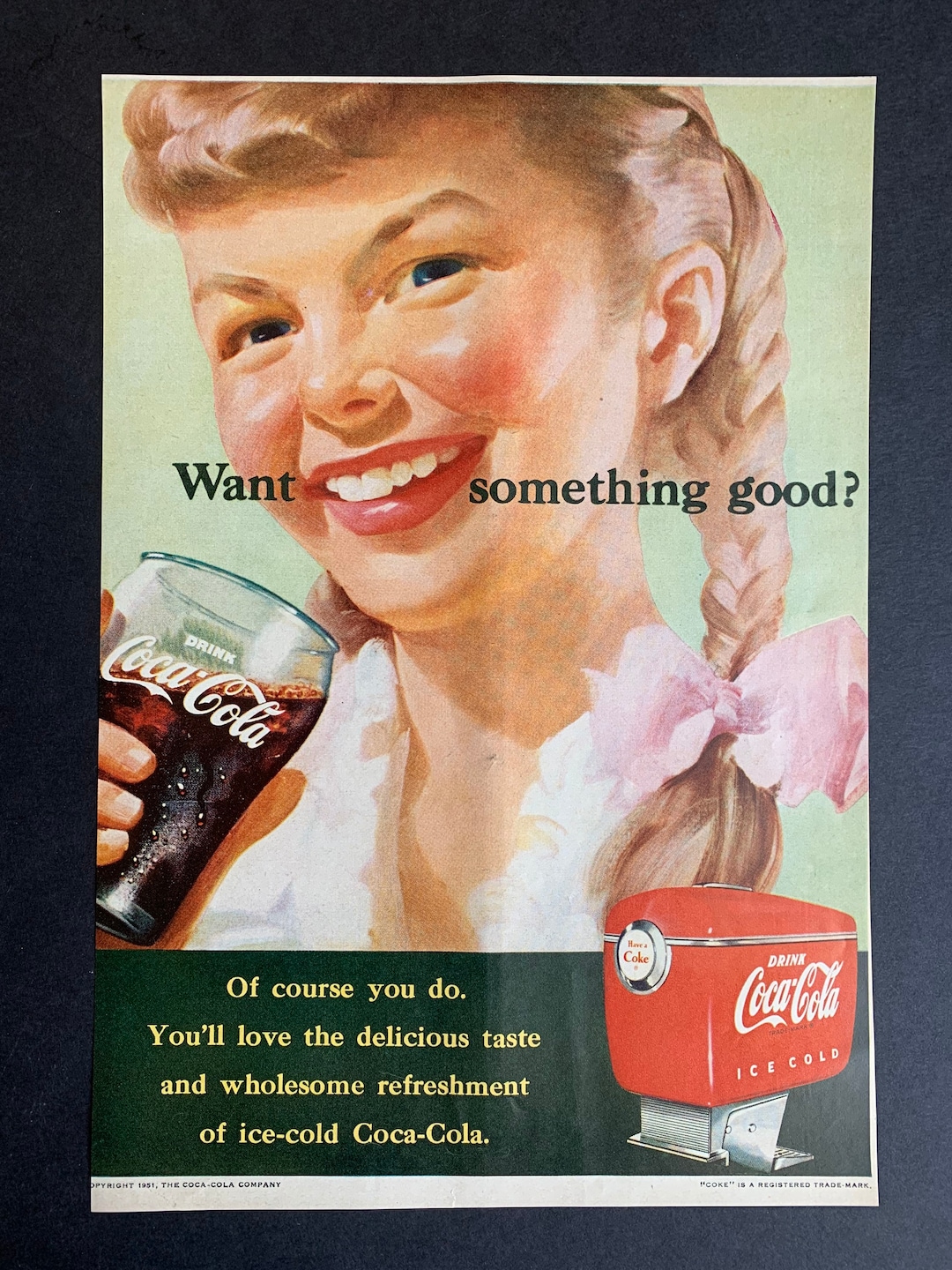 Vintage 1951 Coca-cola Print Ad - Etsy