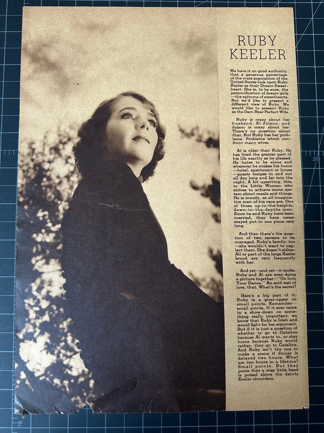 Vintage 1930s Ruby Keeler Original Magazine Portrait Page - Etsy
