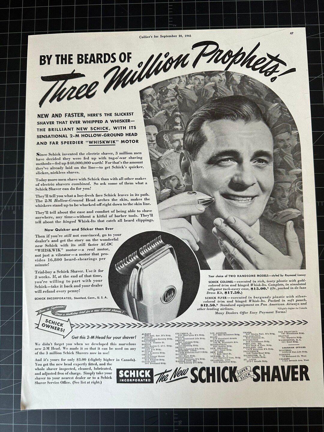 Vintage 1941 Schick Shaver Print Ad - Etsy