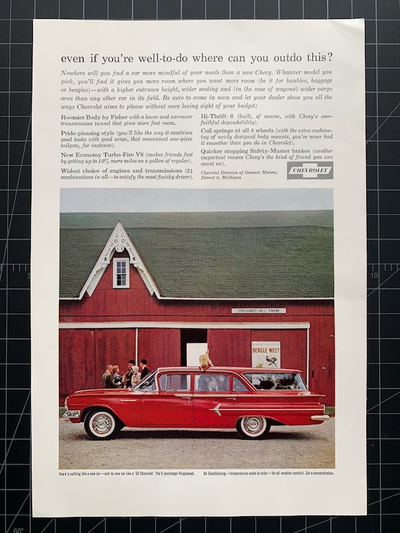 Vintage 1960 Chevrolet Print Ad Art & Collectibles Advertisements etna ...