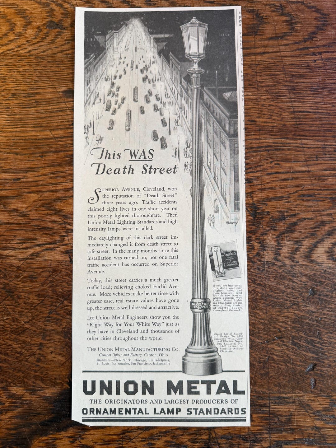 Vintage Union Metal Lamp Posts Industrial Original Advertisement - Etsy