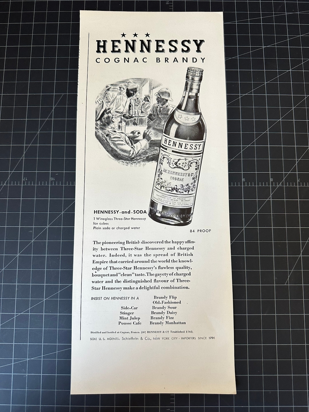 Vintage 1930s Hennessy Cognac Print Advertisement - Etsy