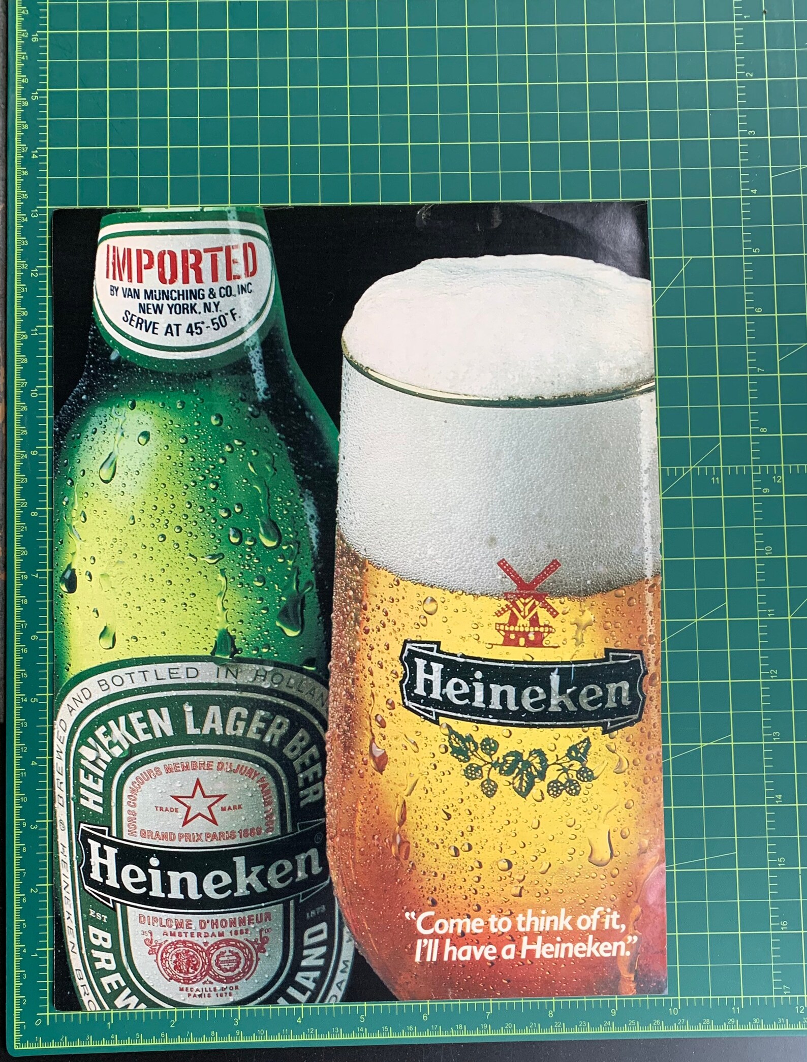 Vintage 1970s Heinekan Beer Print Ad | Etsy