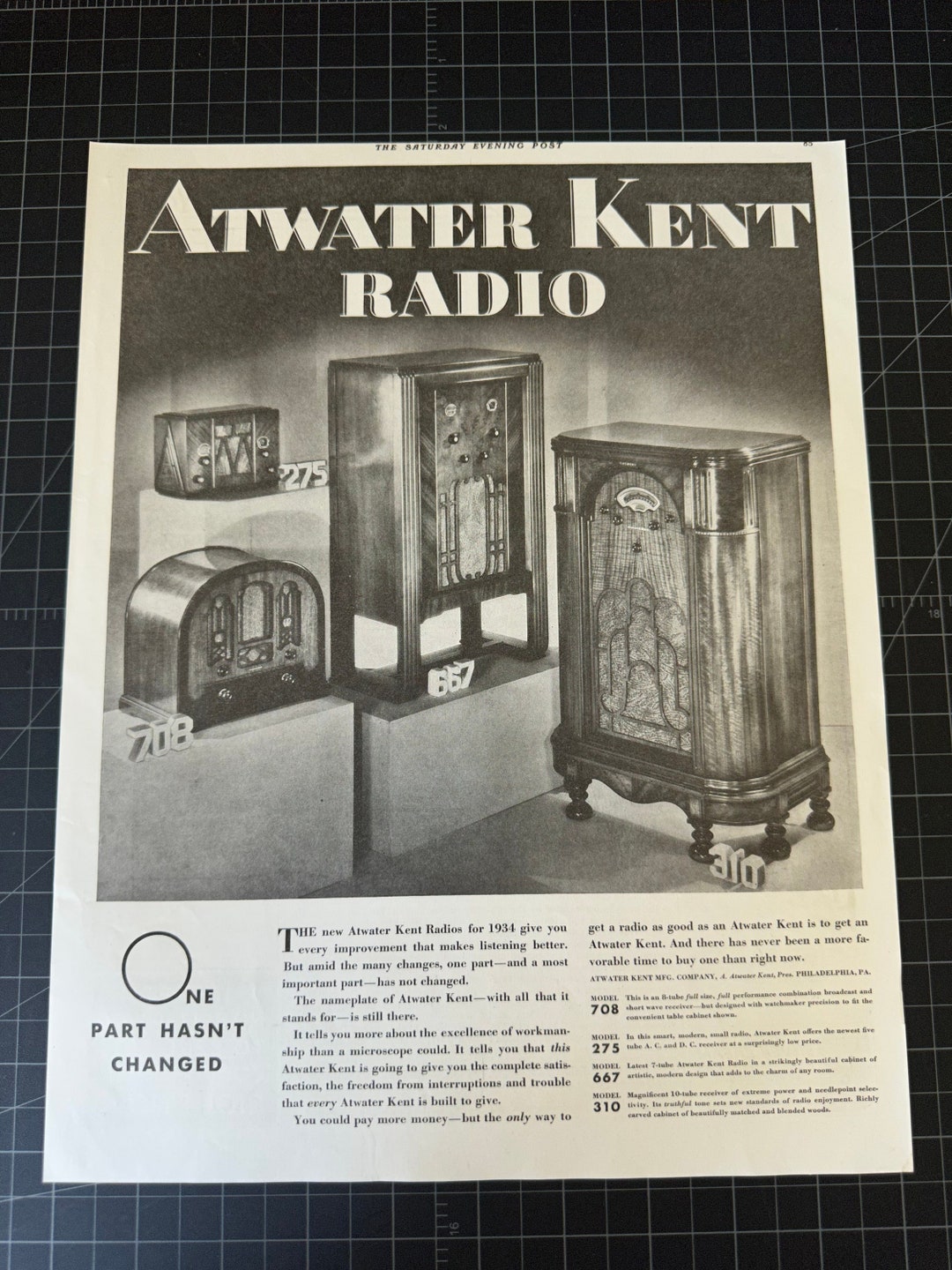 Vintage 1933 Atwater-kent Radio Original Advertisement - Etsy
