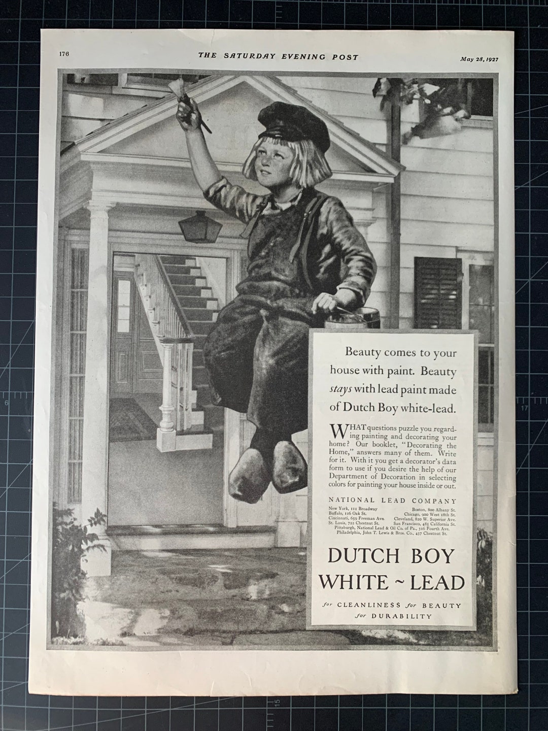 Vintage 1927 Dutch Boy Lead Paint Print Ad - Etsy