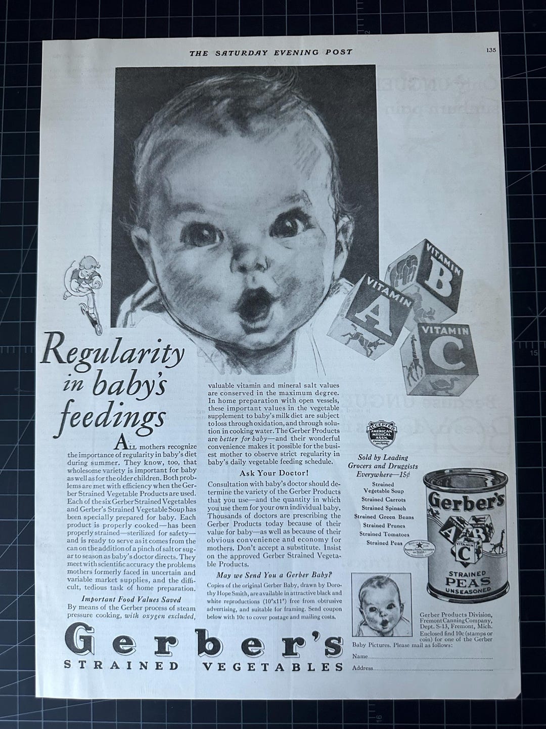 Vintage 1931 Gerber Baby Food Print Ad - Etsy