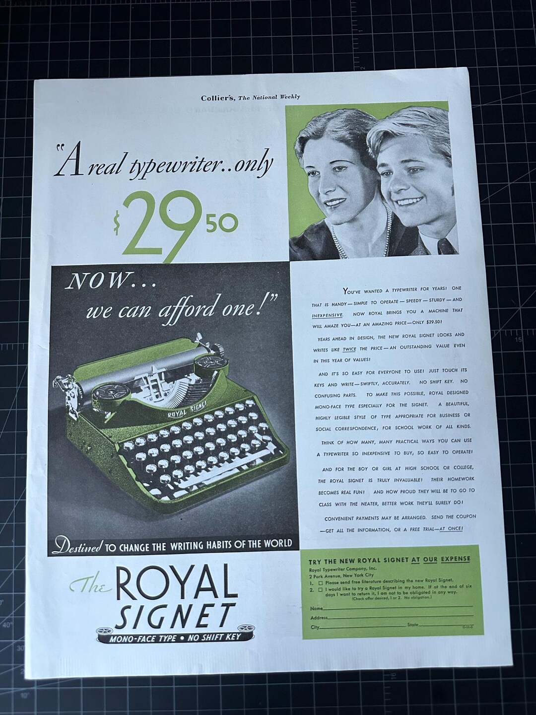 Vintage 1930s Royal Typewriter Print Ad - Etsy