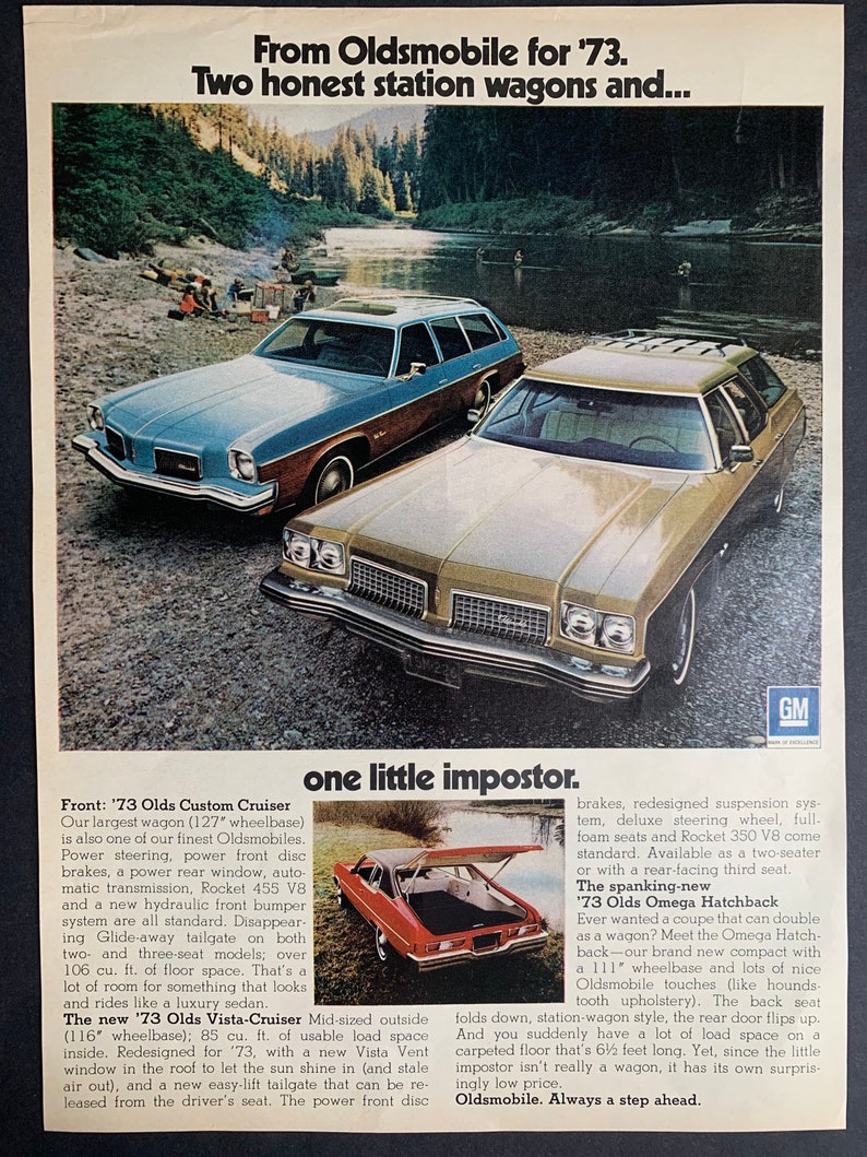 Vintage 1973 Oldsmobile Custom Cruiser Station Wagon Print ...