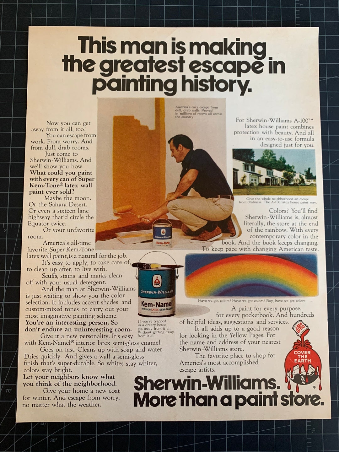 Vintage 1970s Sherwin-williams Paint Print Ad - Etsy