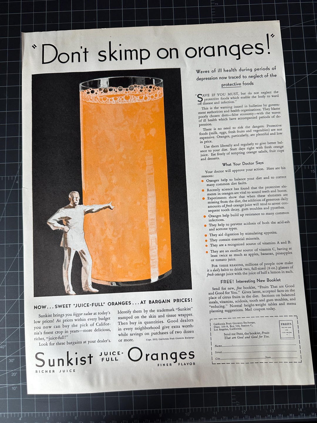 Vintage 1930s Sunkist Oranges Print Ad - Etsy