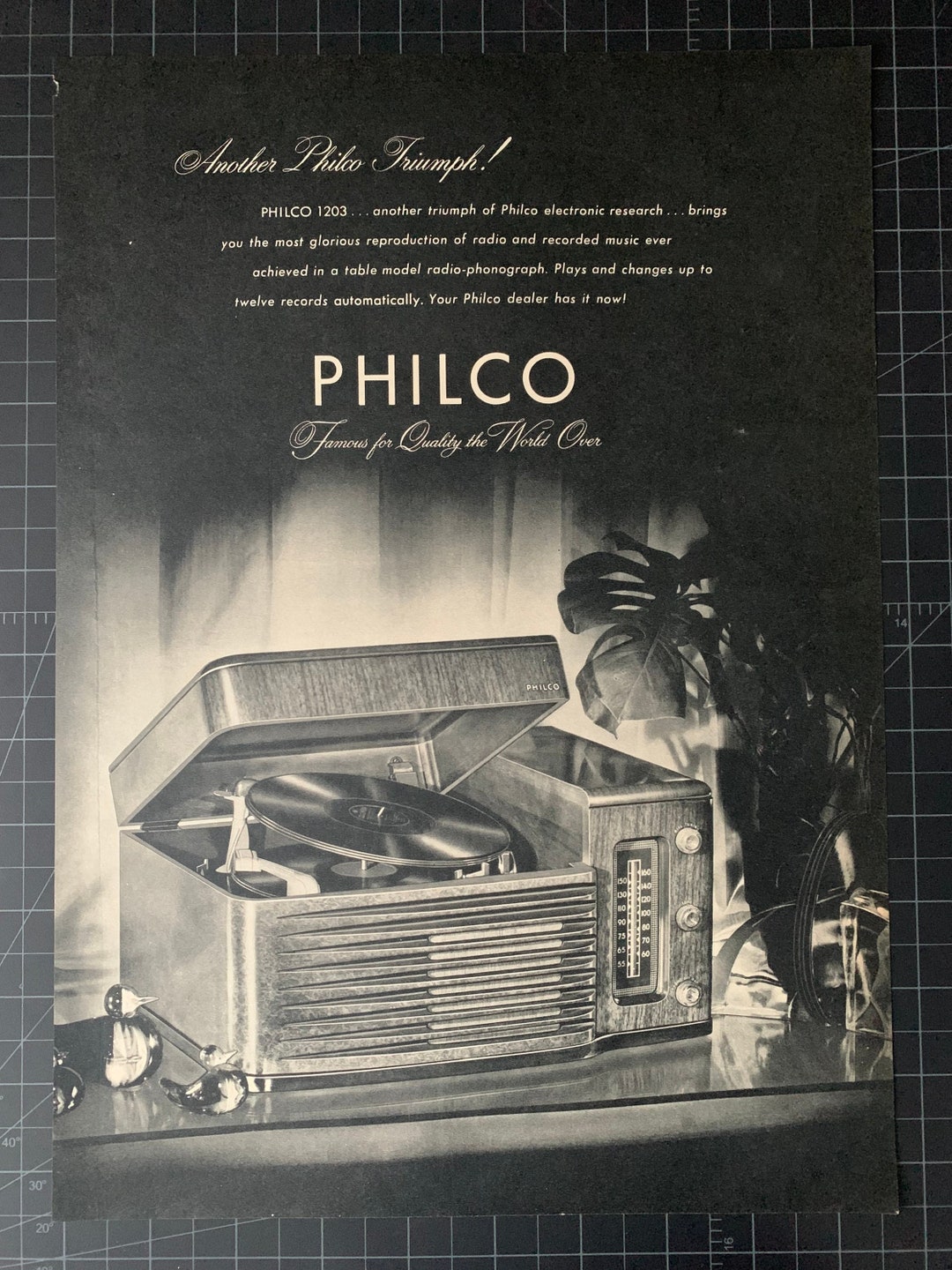 Vintage 1946 Philco 1203 Phonograph-radio Print Advertisement - Etsy