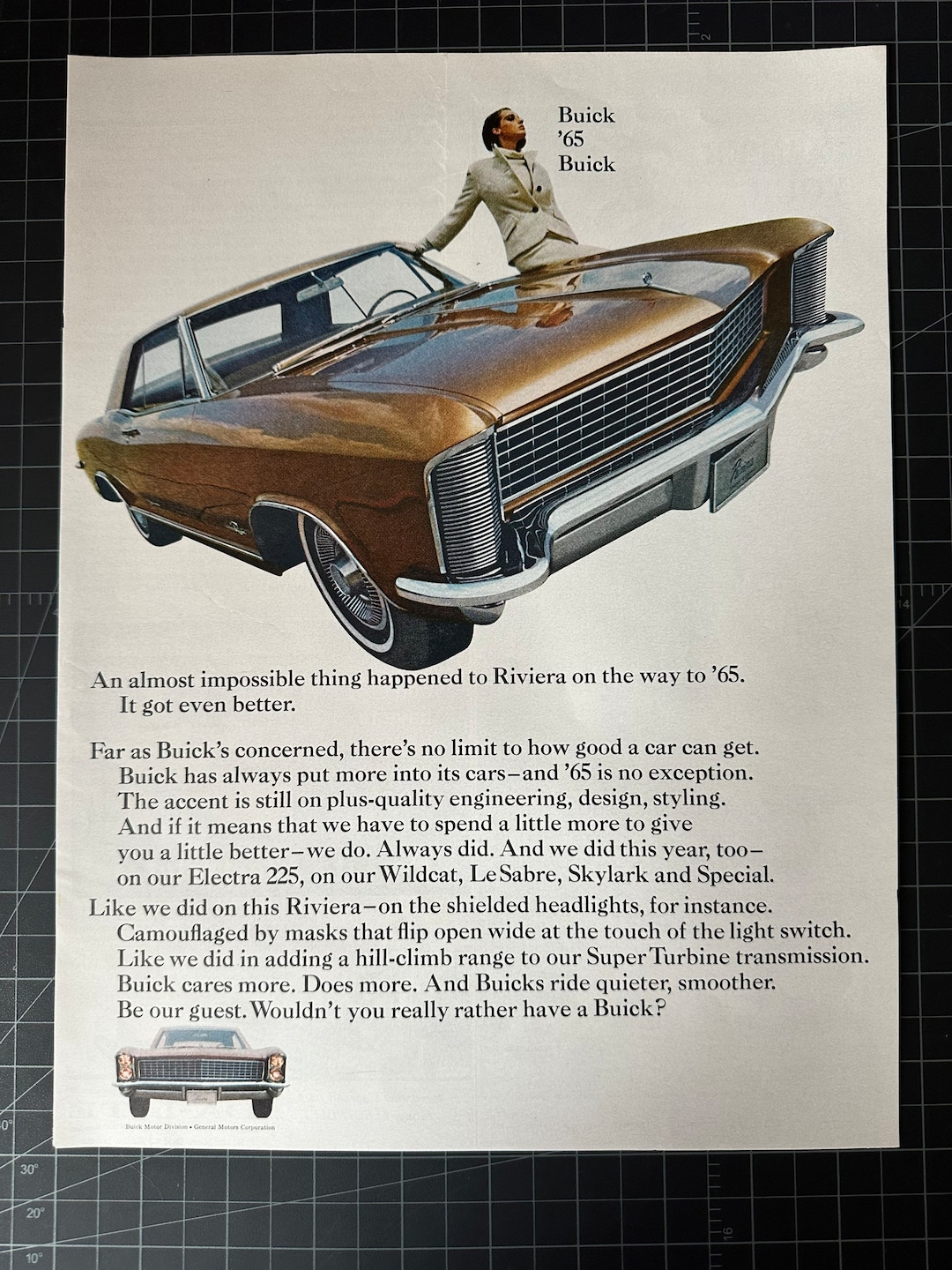 Vintage 1965 Buick Riviera Print Ad - Etsy
