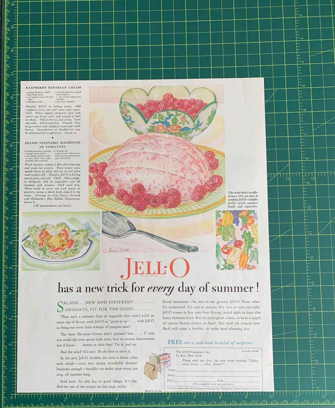 Vintage 1929 Jello Print Ad | Etsy