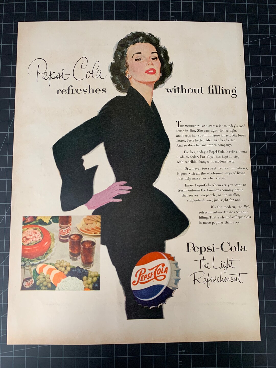 Vintage 1959 Pepsi Print Advertisement - Etsy