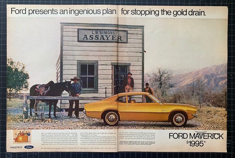 Vintage 1970 Ford Maverick 2-page Print Advertisement - Etsy