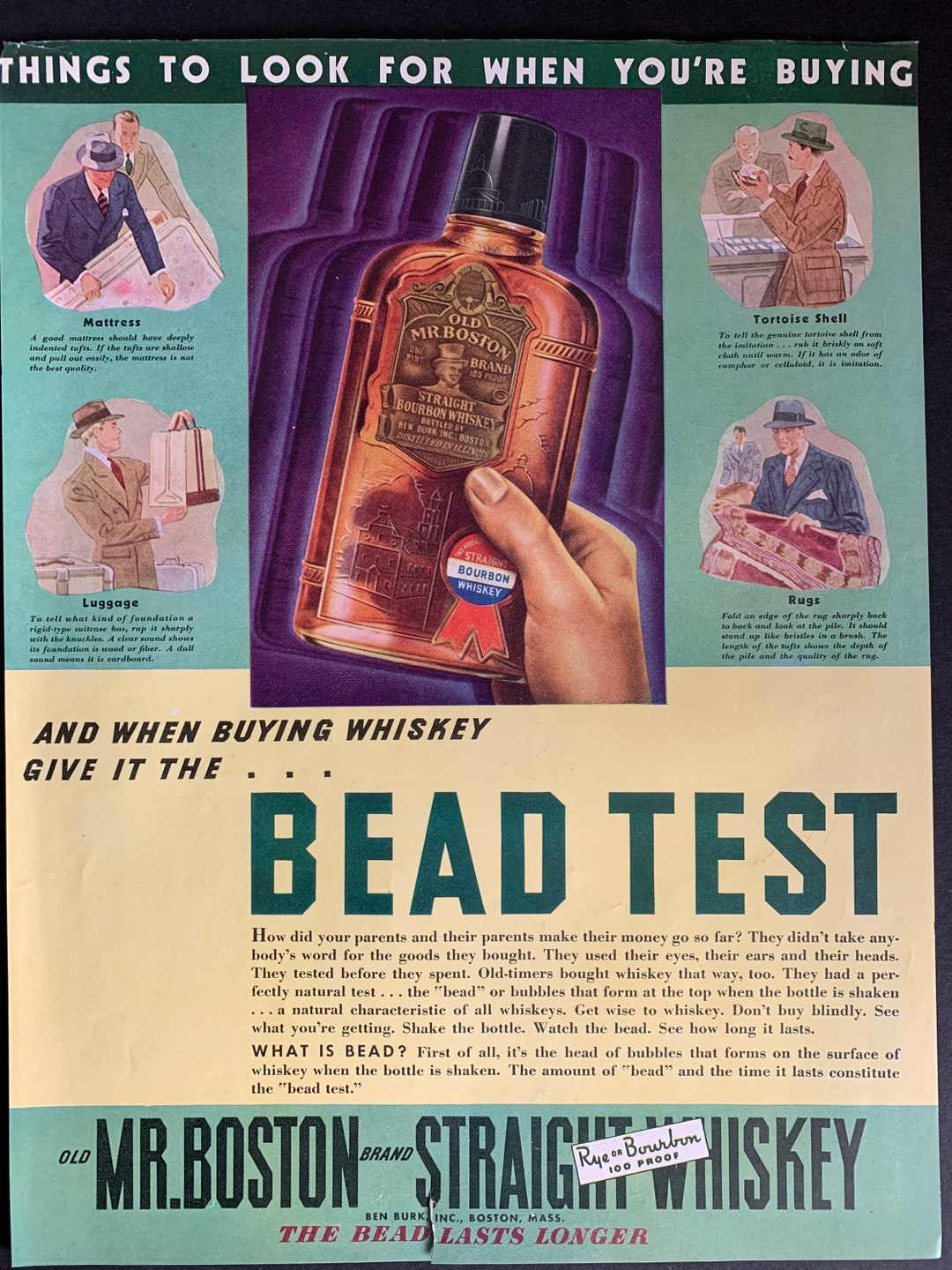 Vintage 1936 Old Mr. Boston Whiskey Original Print Ad - Etsy