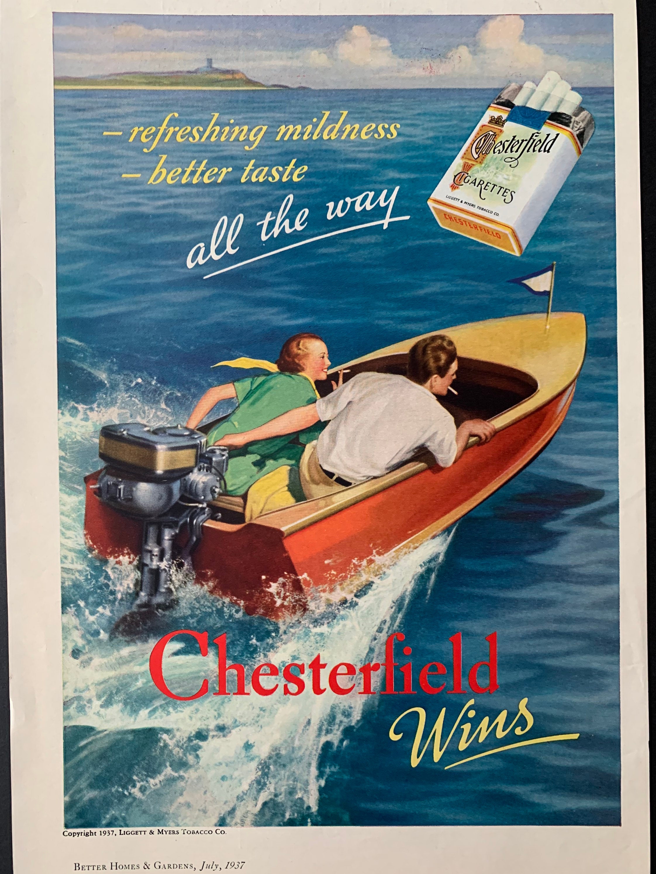 Vintage 1937 Chesterfield Cigarettes Ad | Etsy