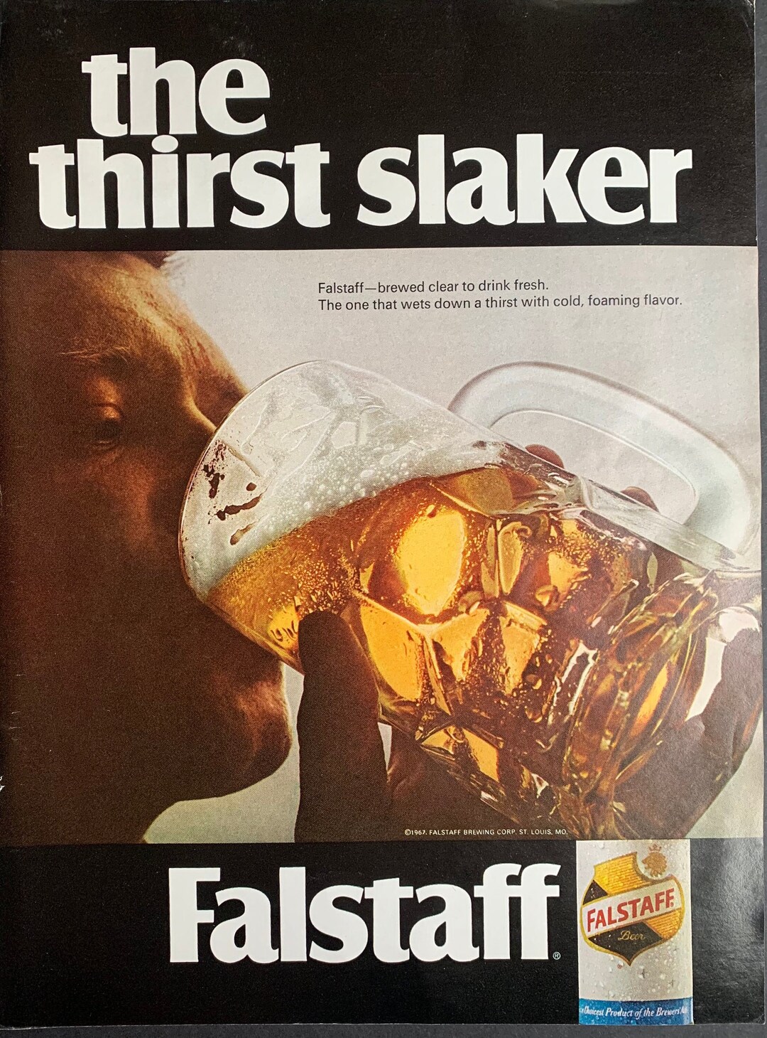 Vintage 1967 Falstaff Beer Print Advertisement - Etsy