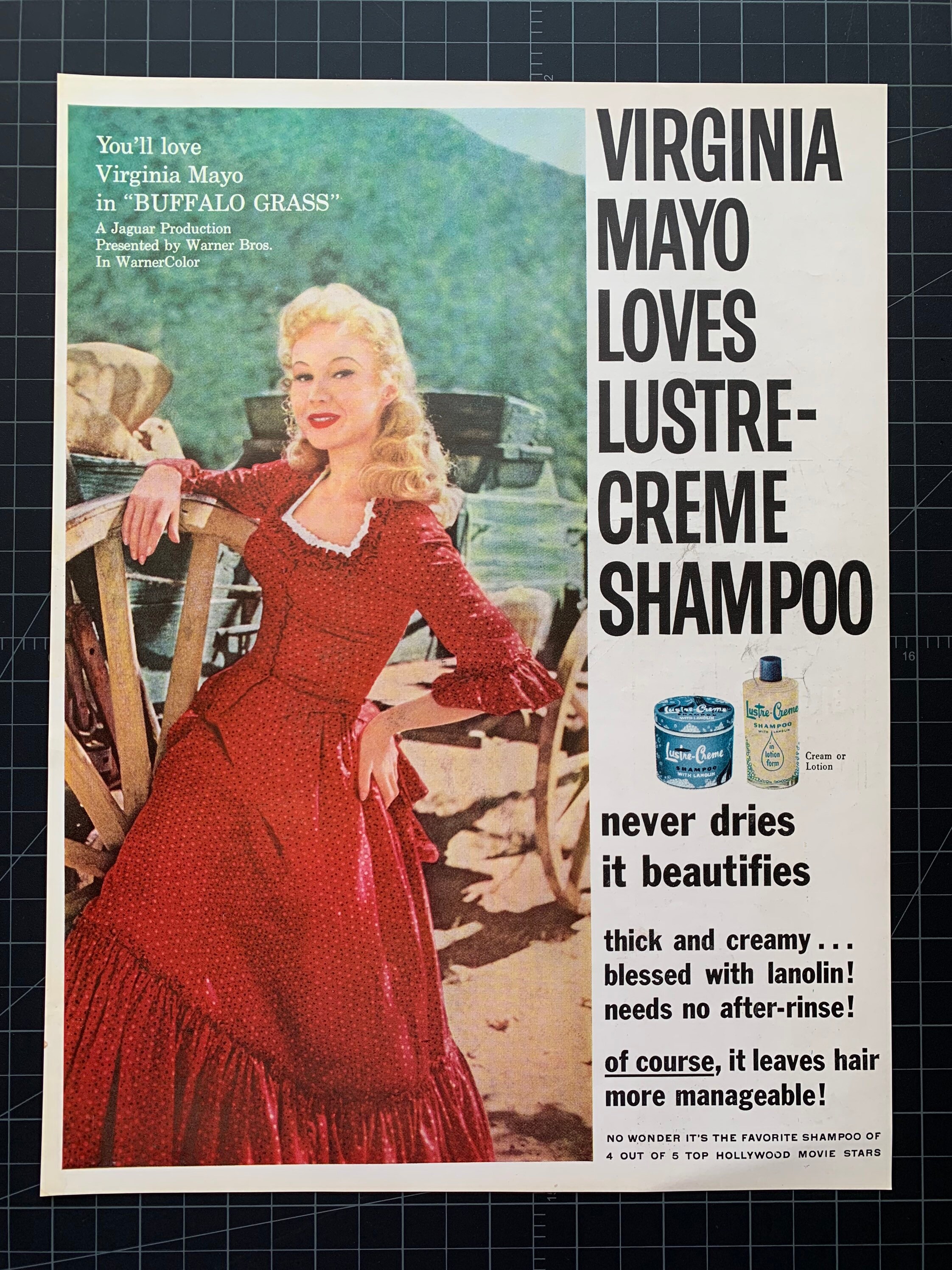 Vintage 1957 Lustre-cream Shampoo Print Ad Virginia Mayo - Etsy UK